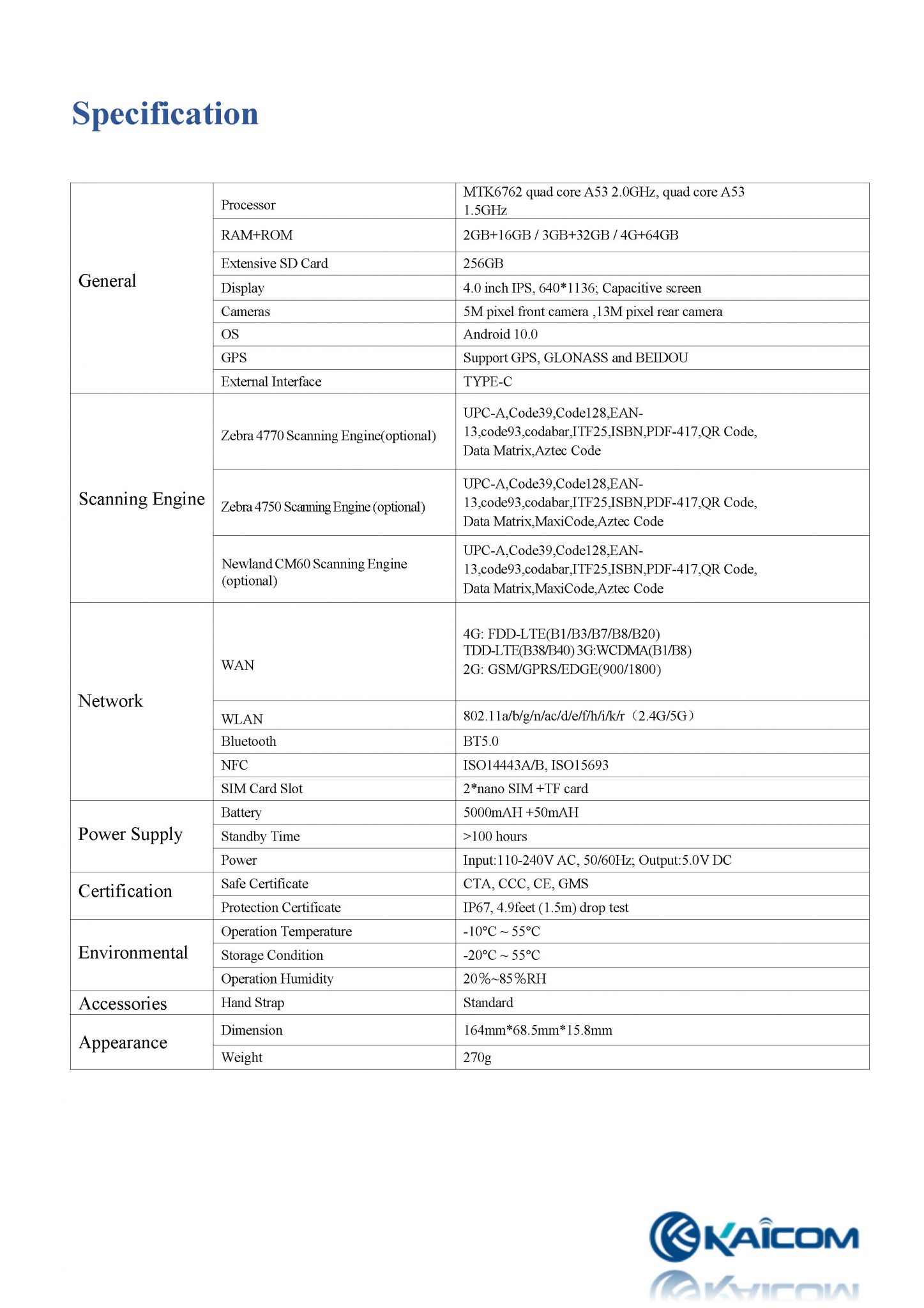 Máy tính di động KAICOM W660 - Sino Auto